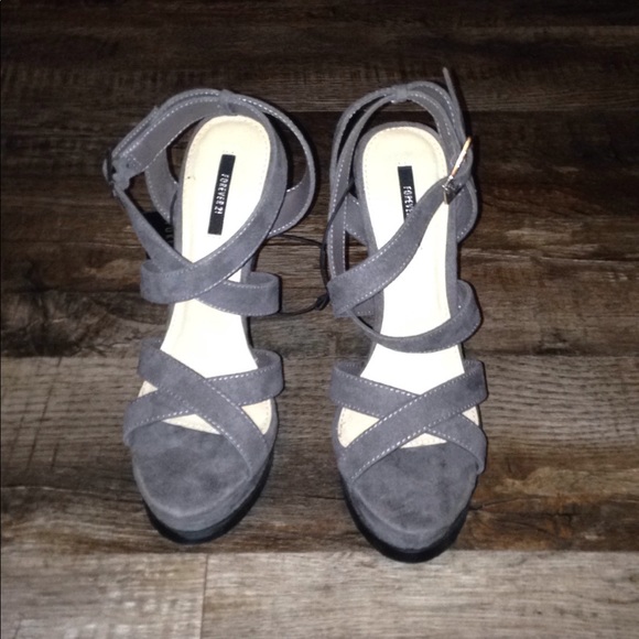 Forever 21 | Shoes | Suede Gray Heels | Poshmark